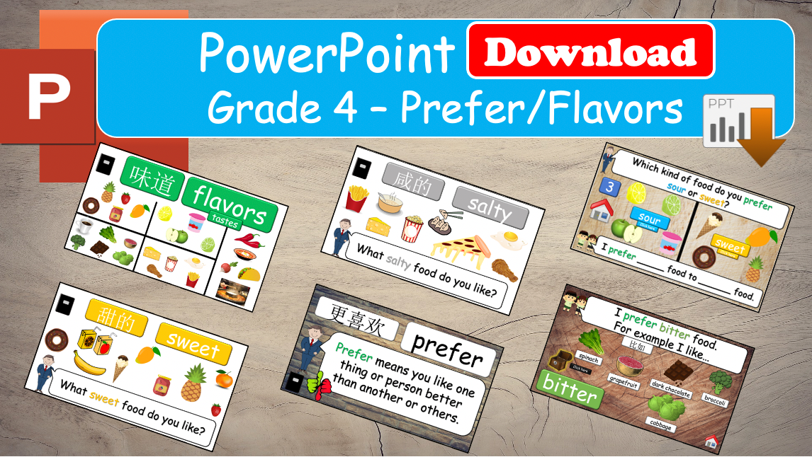 Grade 4 - ESL Lesson - Prefer/Flavors - PowerPoint Lesson – Teacher ...