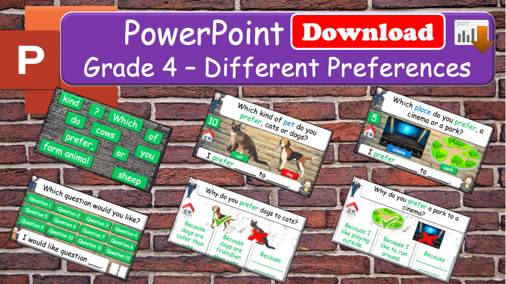 Grade 4 - ESL Lesson - Different Preferences - PowerPoint Lesson ...