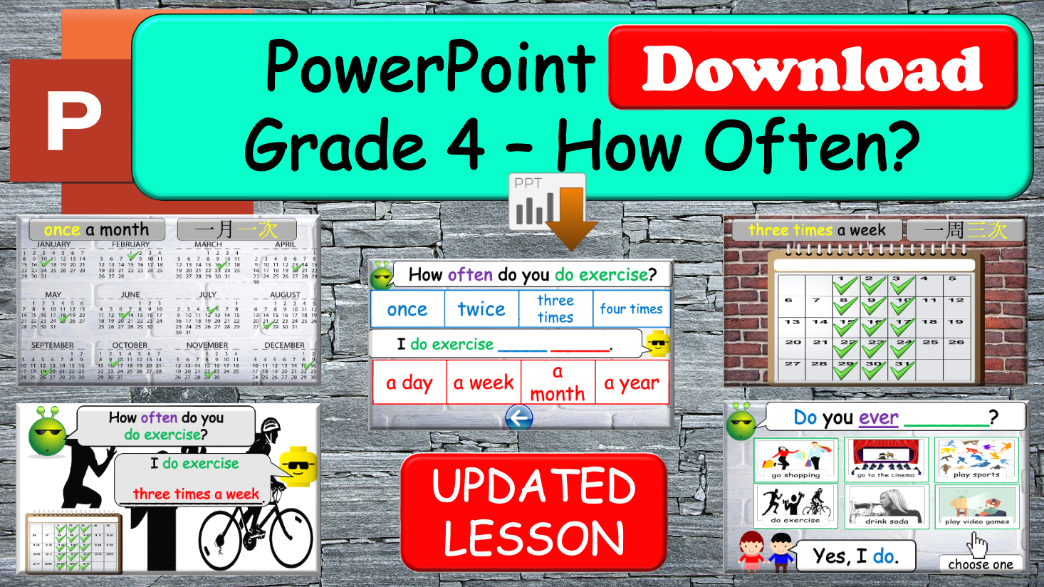 Grade 4 - ESL Lesson - How often? - PowerPoint Lesson – Teacher Matt's ...