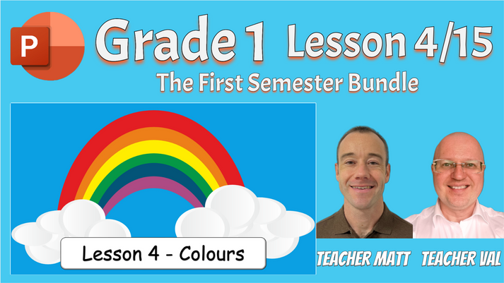 Grade 1 - Semester 1 - 15 PowerPoint Lessons BUNDLE! - ESL PowerPoints ...