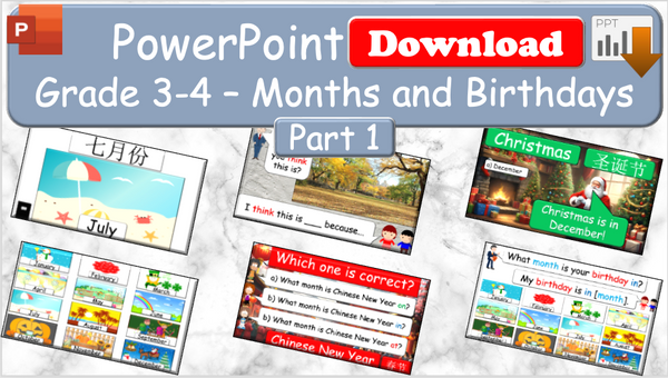 Grade 3-4 - ESL Lesson - Months/Ordinal Numbers/Birthdays - Part 1 and ...