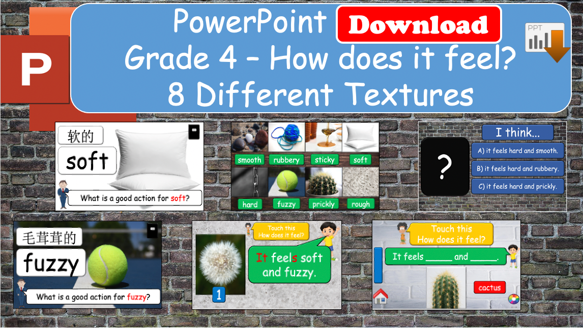 Grade 4 - ESL Lesson - How does it feel? / 8 Different Textures - Powe ...