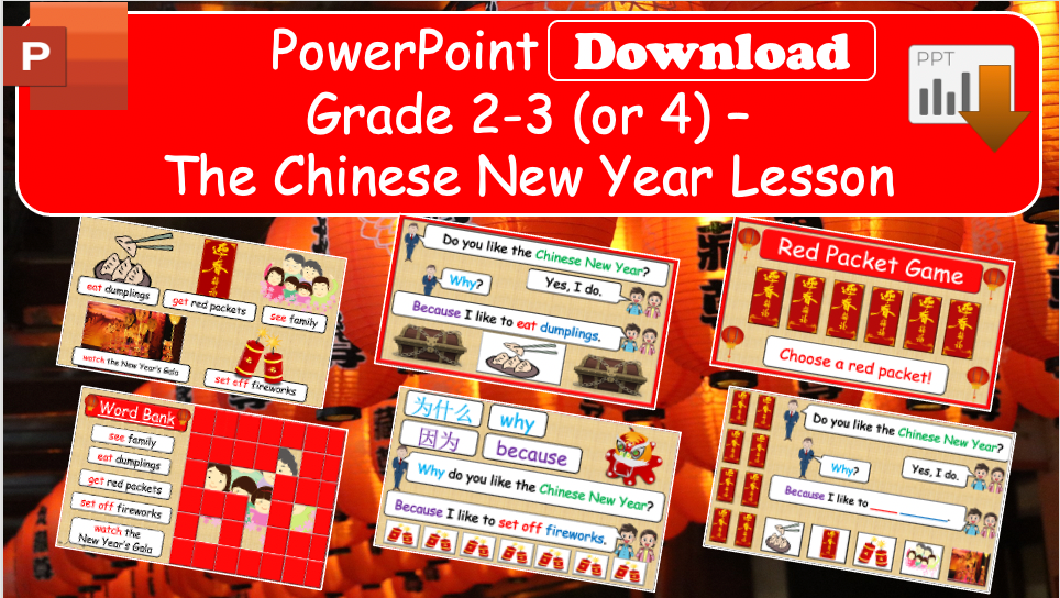 Grade 2-3 (or 4) - ESL Lesson - The Chinese New Year - PowerPoint Less ...