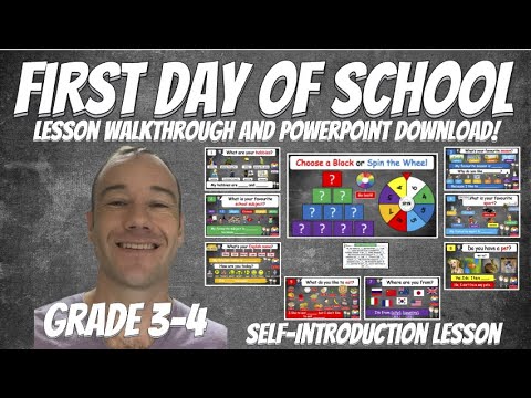 Grade 3-4 - ESL Lesson - First day of school? - Self-Introductions - P ...