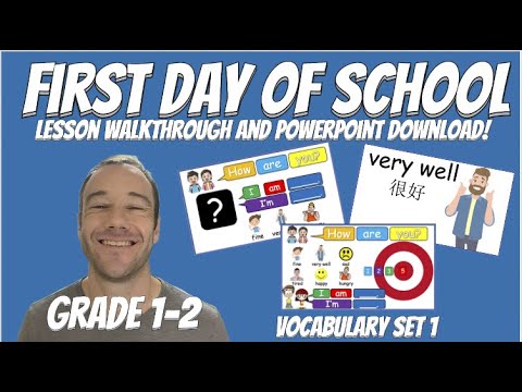Grade 1-2 - ESL Lesson - First Day of School / How are you? Vocabulary ...